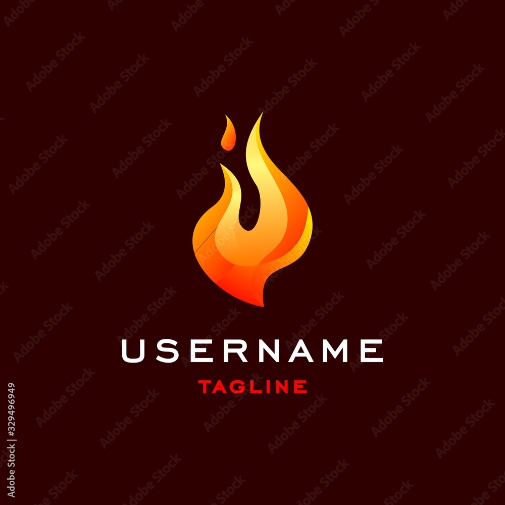 simple flame logo design template . simple fire logo design template ...