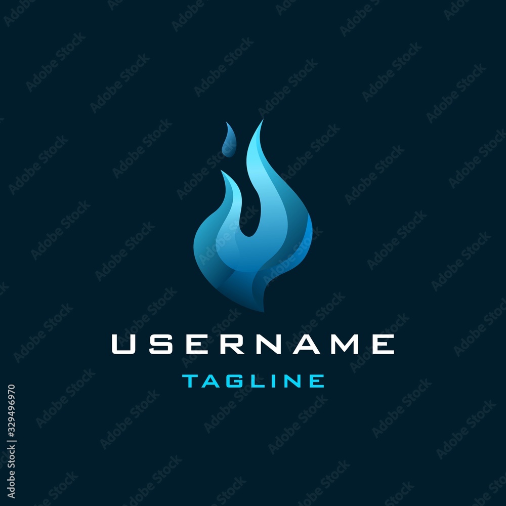 blue flame logo design template . blue fire logo design template . fire ...