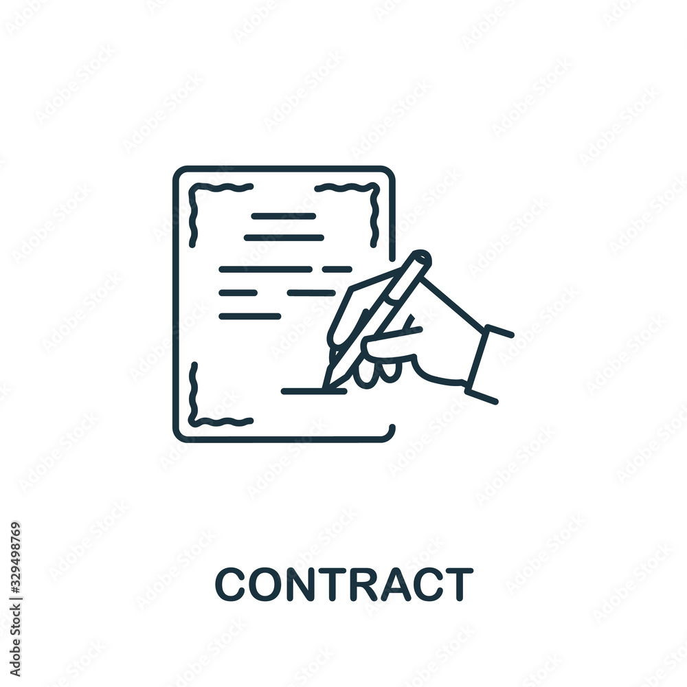 Contract icon from headhunting collection. Simple line Contract icon ...