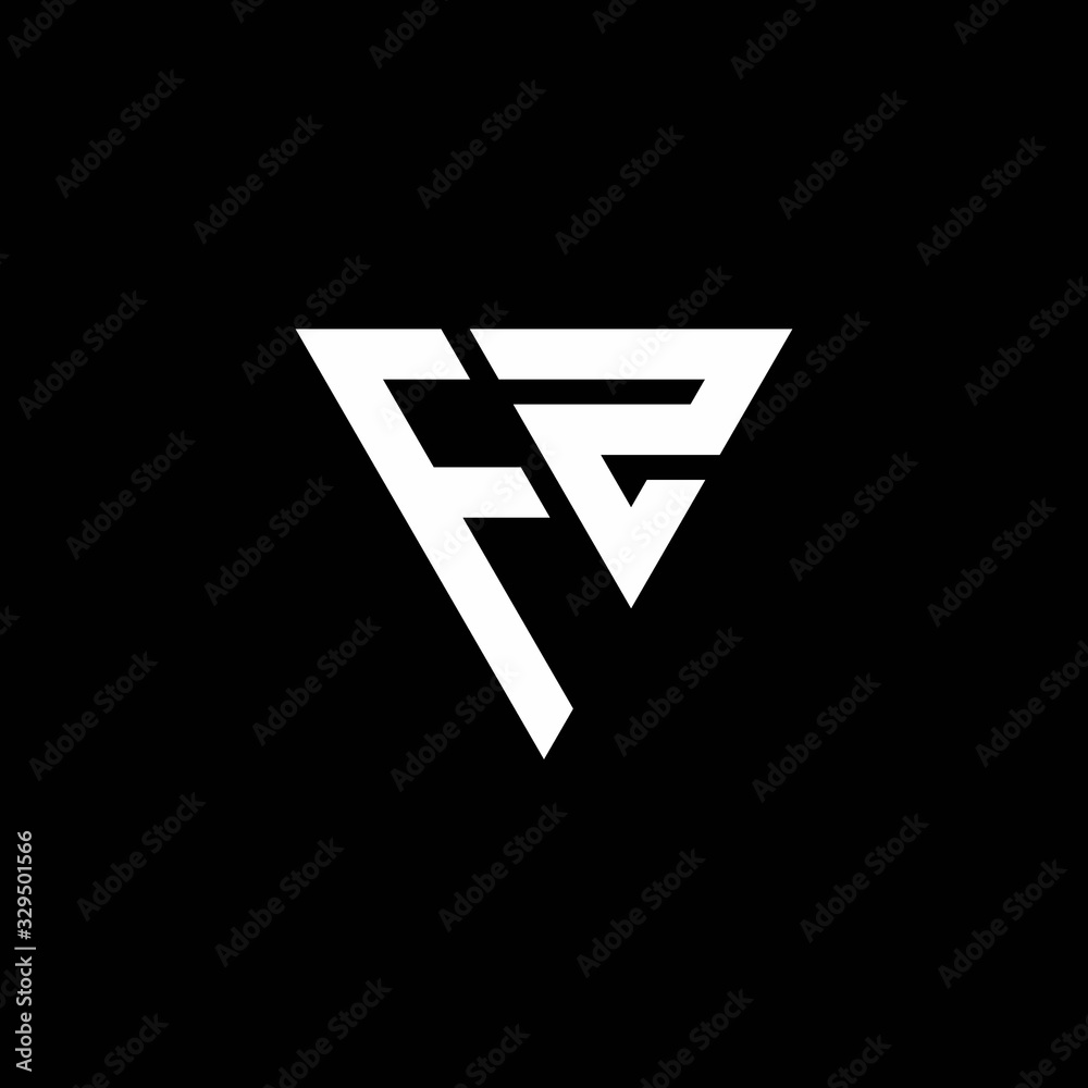 FZ Logo letter monogram with triangle shape design template Stock ...