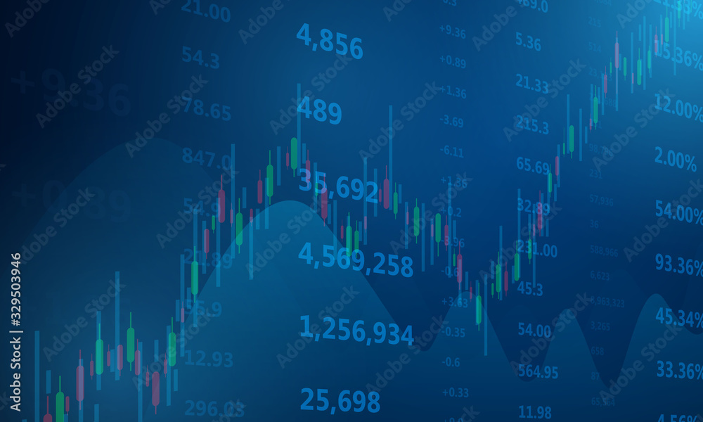 stock market, economic graph with diagrams, business and financial ...