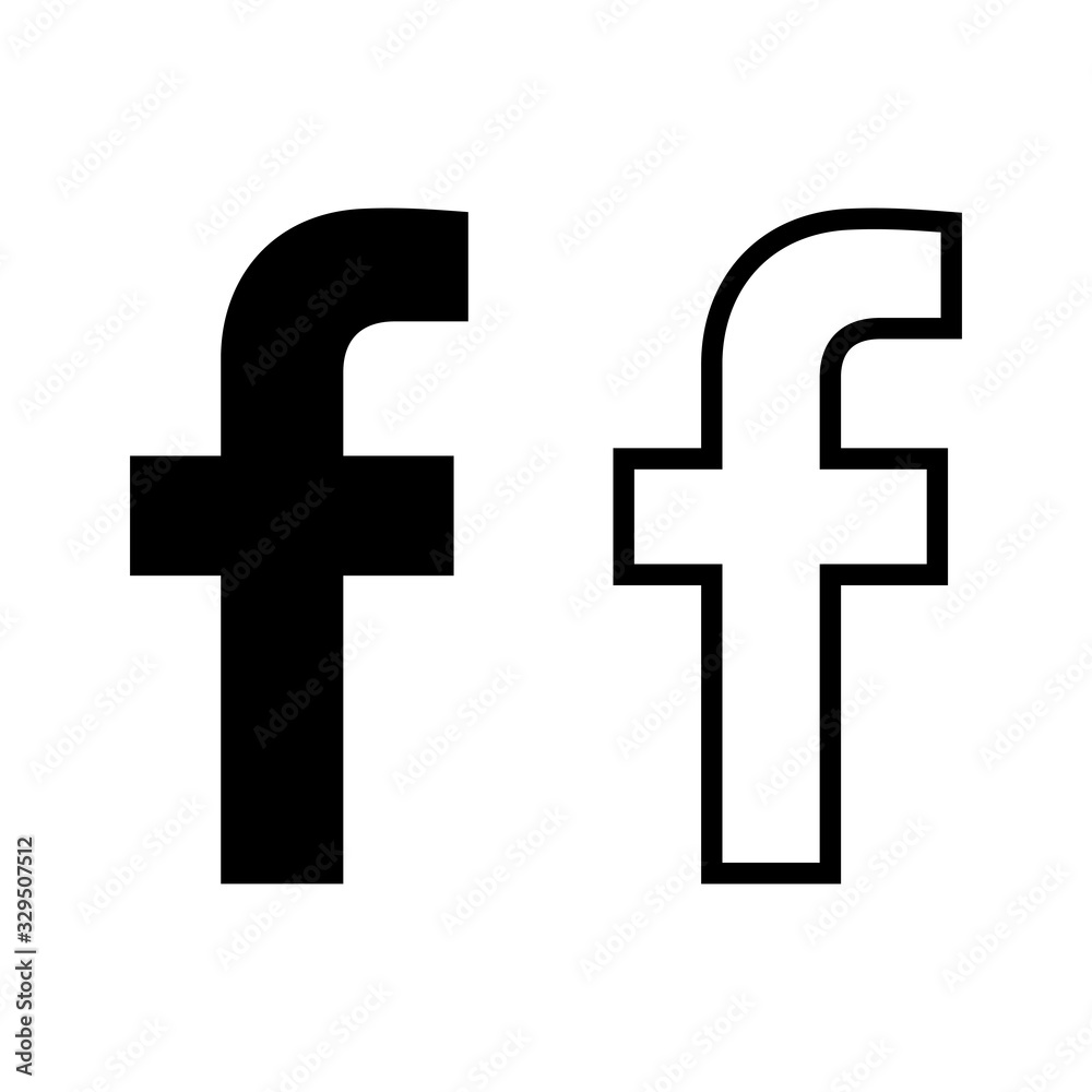 Social media icons or social network logos flat vector icon set ...