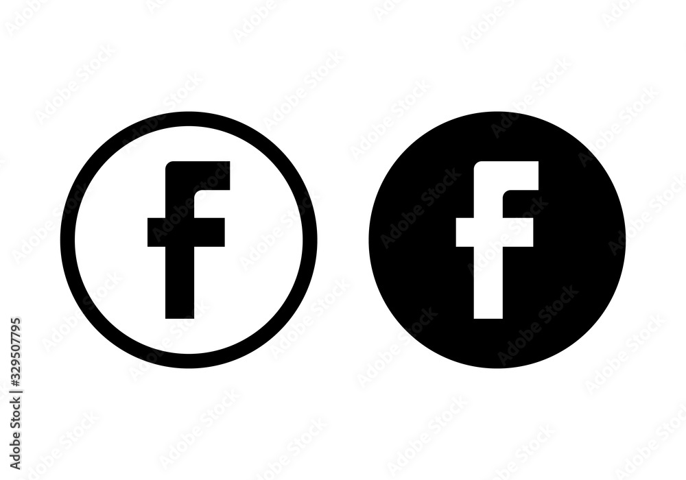 Social media icons or social network logos flat vector icon set ...