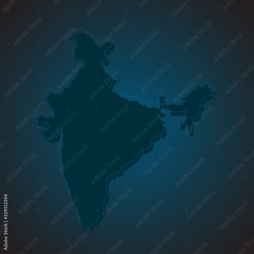 Vector template India country map divided on state Stock Vector | Adobe ...