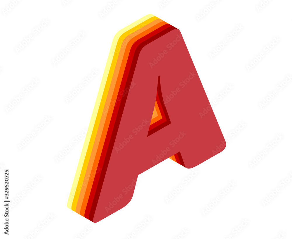 english alphabet Letters 3D rendering isolated white background Stock ...