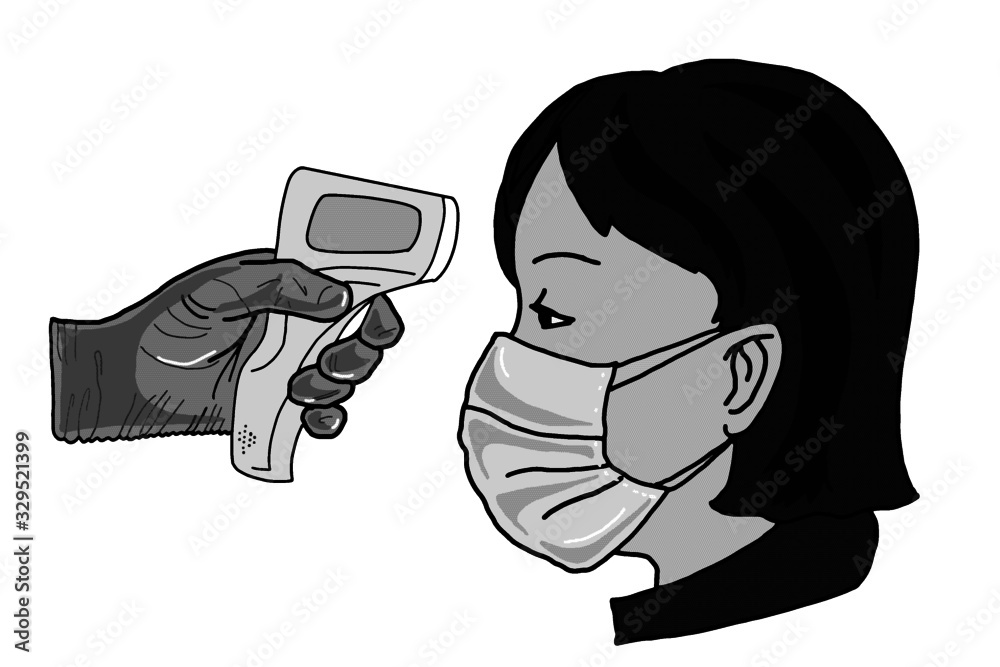 Temperature measurement by a laser thermometer and wearing face mask ...