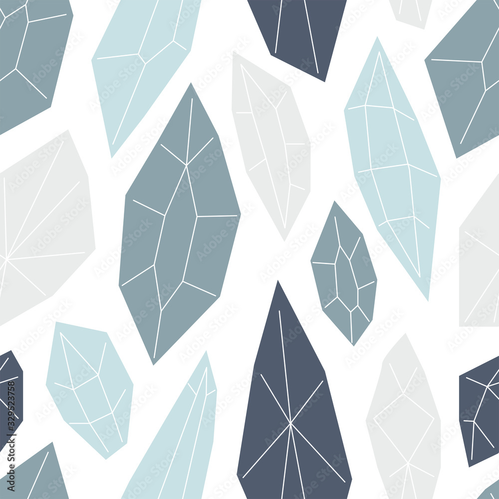 Seamless pattern with diamonds and crystals in minimal flat style ...