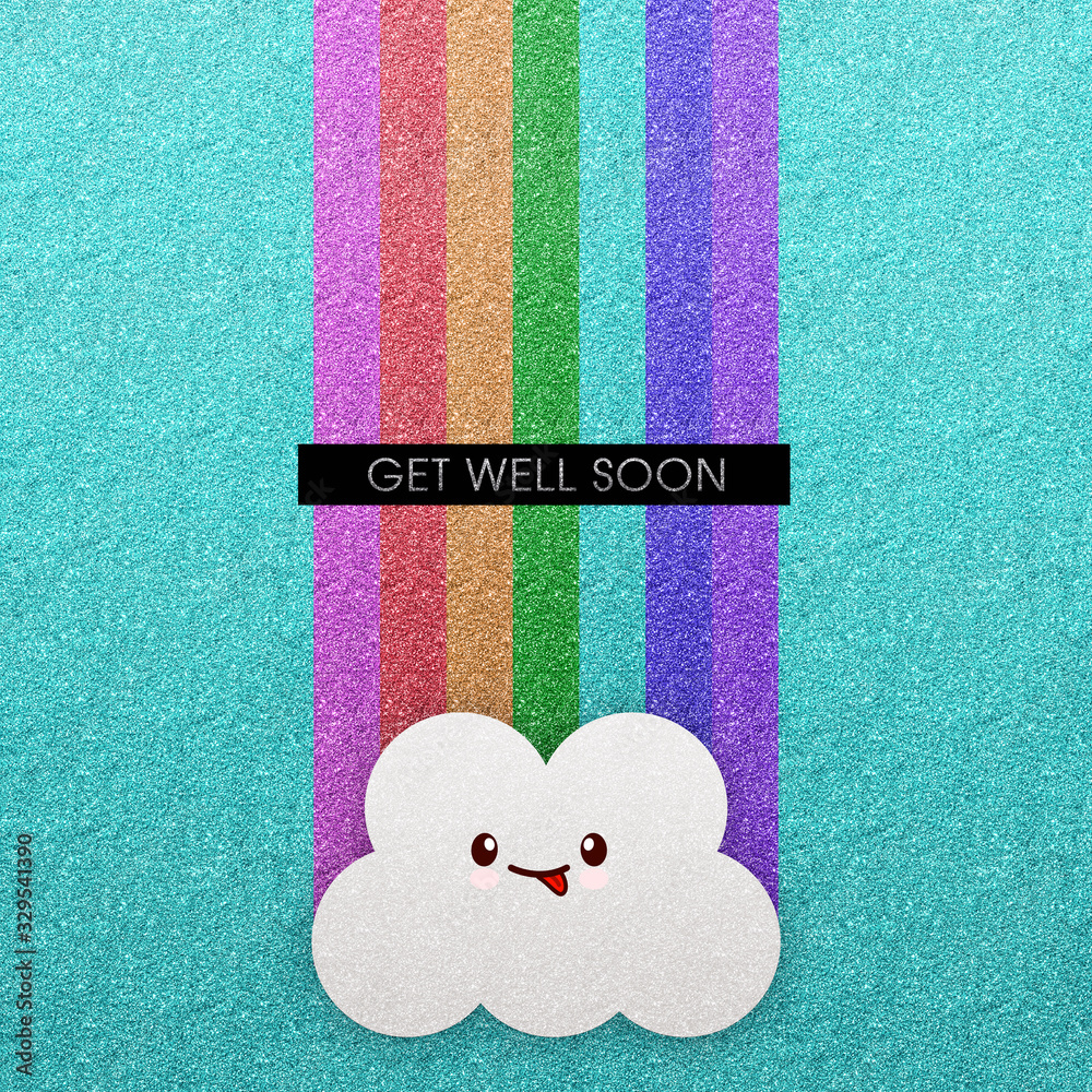 Get Well Soon Glitter Card Sparkle Texture Diamond Crystal Sparkle ...