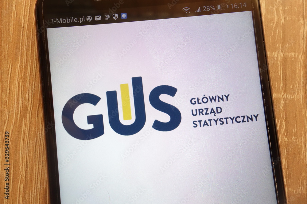 KONSKIE, POLAND - SEPTEMBER 01, 2018: GUS (Polish: Glowny Urzad ...