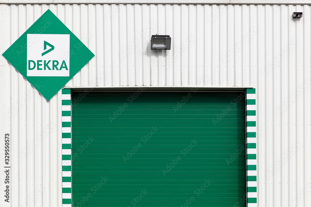 Chartres, France - June 27, 2016: Dekra garage. Dekra is a vehicle ...