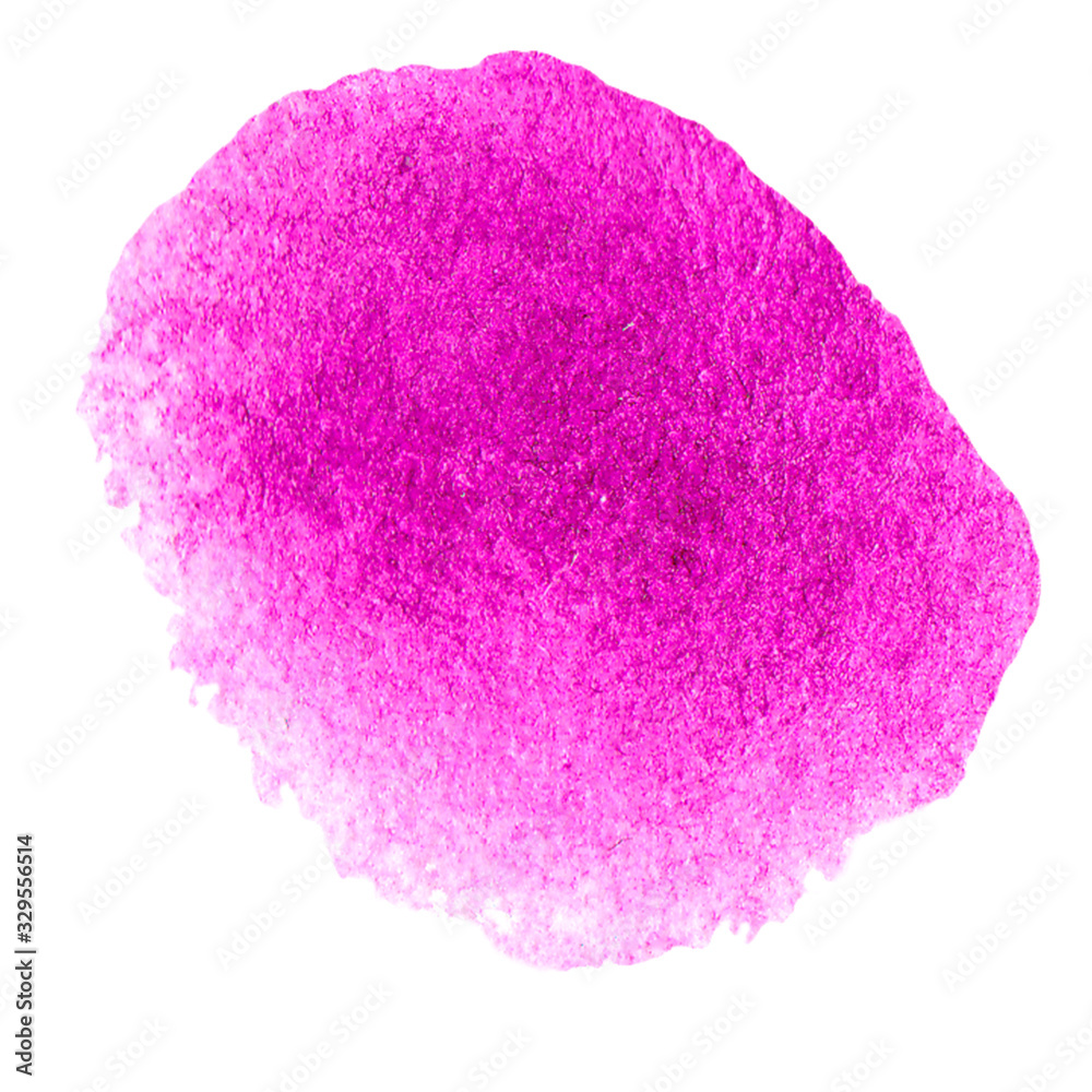 Watercolor paint spots. Insulated paints. Isolated smears. Blue ...