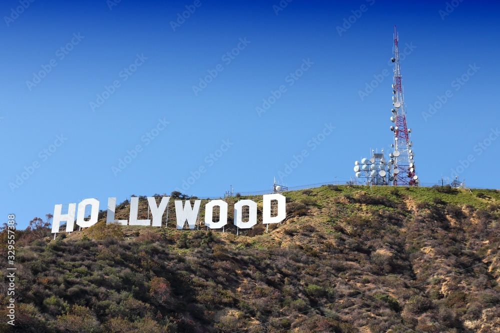 LOS ANGELES, USA - APRIL 5, 2014: Hollywood Sign in Los Angeles. The ...