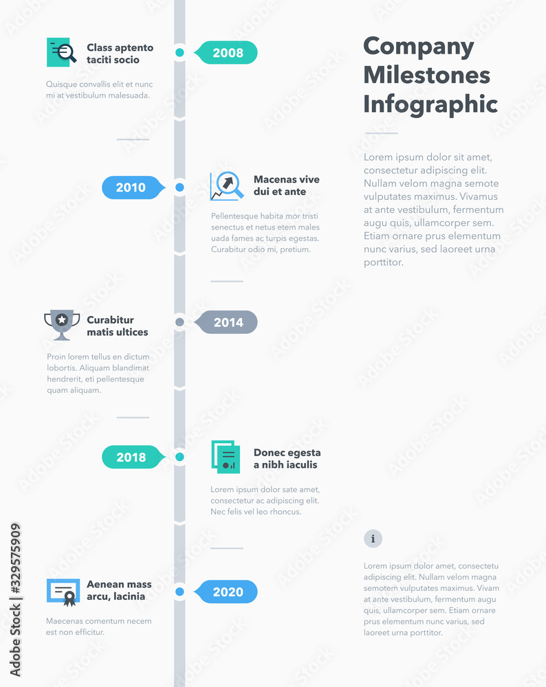 Modern business infographic for company milestones timeline template ...