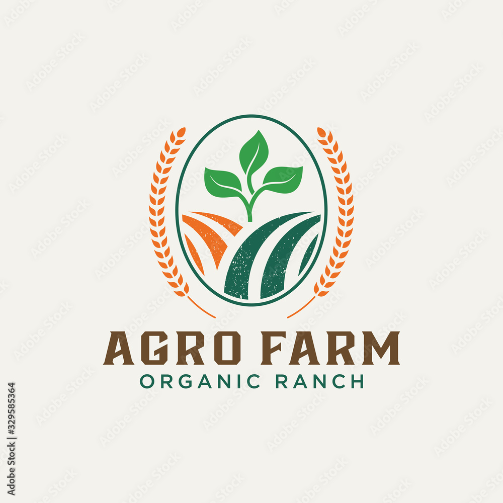 The Agro Farmer Logo Design Stock Vector | Adobe Stock