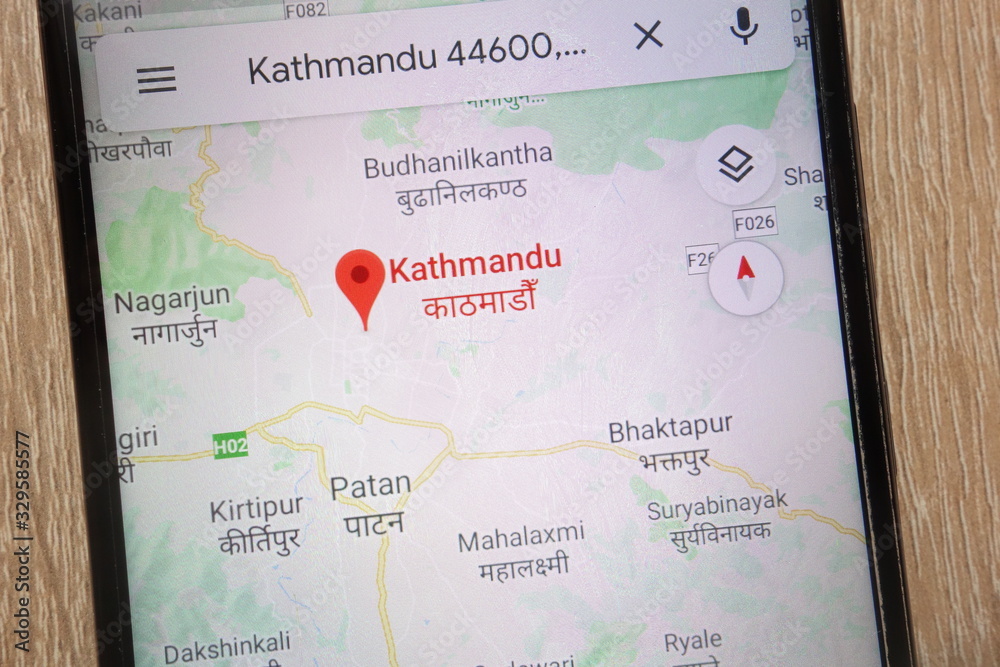 KONSKIE, POLAND - AUGUST 25, 2018: Kathmandu location on Google Maps ...