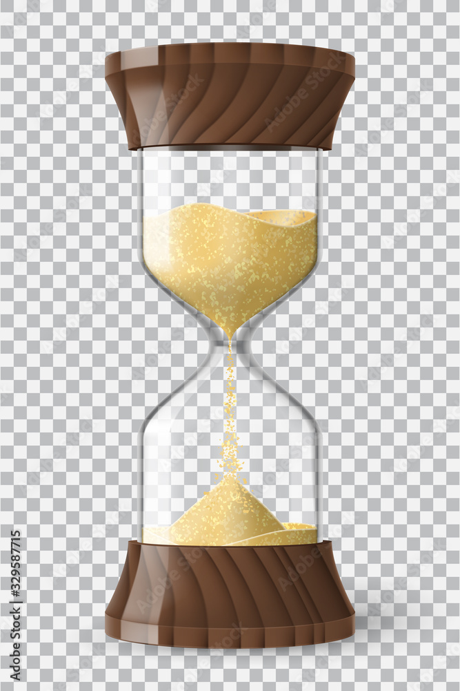 Realistic hourglass clock with transparency Stock Vector | Adobe Stock
