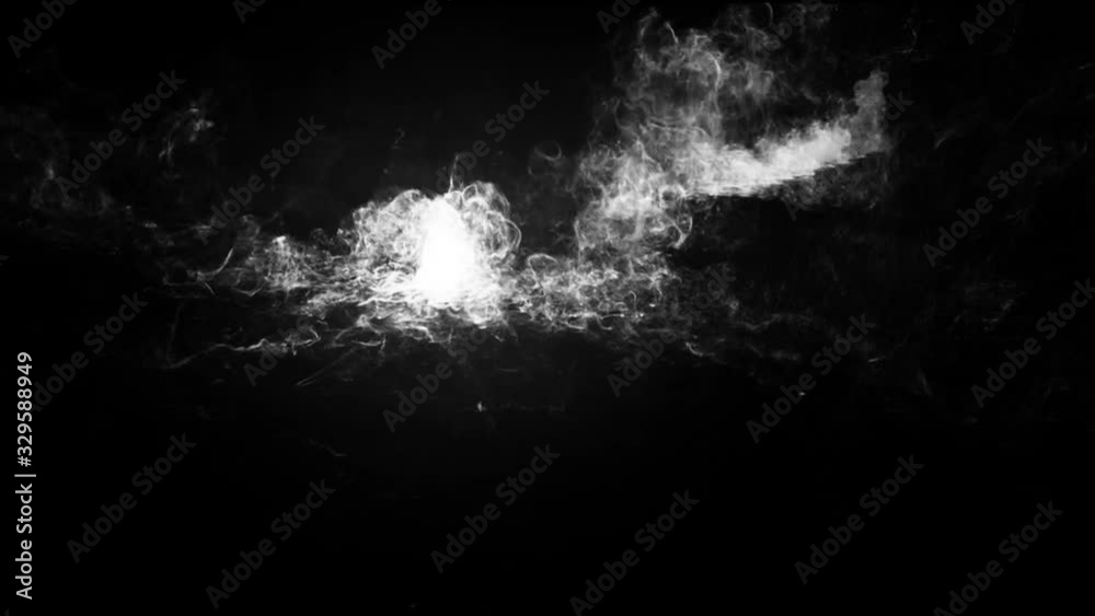 Abstract smoke cloud. Smoke in slow motion on black background ...