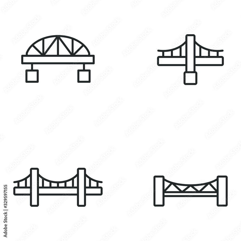 Bridges line Icon vector sign isolated for graphic and web design ...