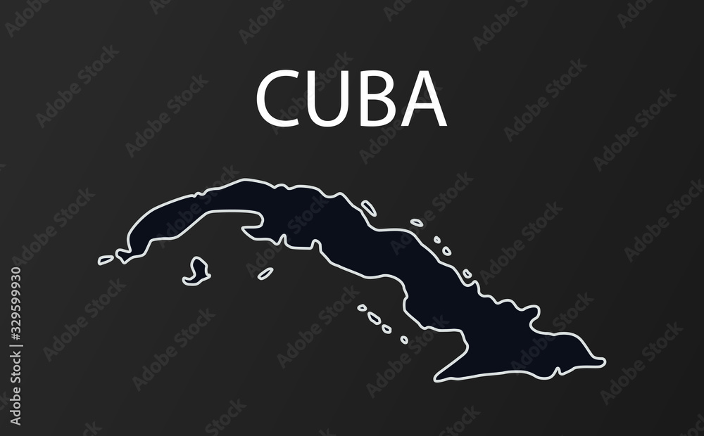 High detailed map of Cuba. Vector illustration. Stock Vector | Adobe Stock