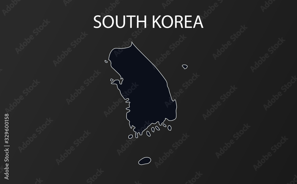 High detailed map of South Korea. Vector illustration. Stock Vector ...
