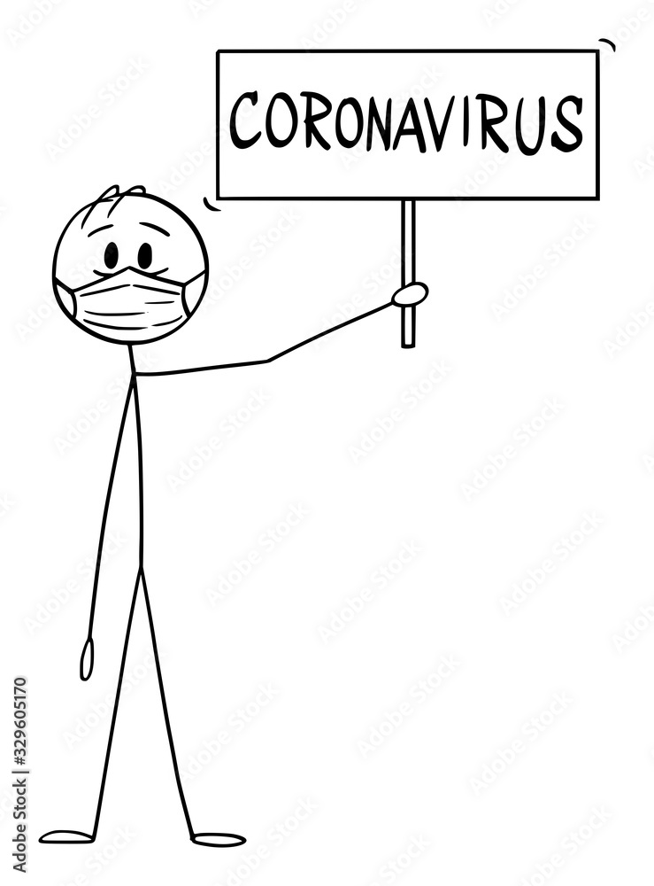 Vector cartoon stick figure drawing conceptual illustration of man or ...