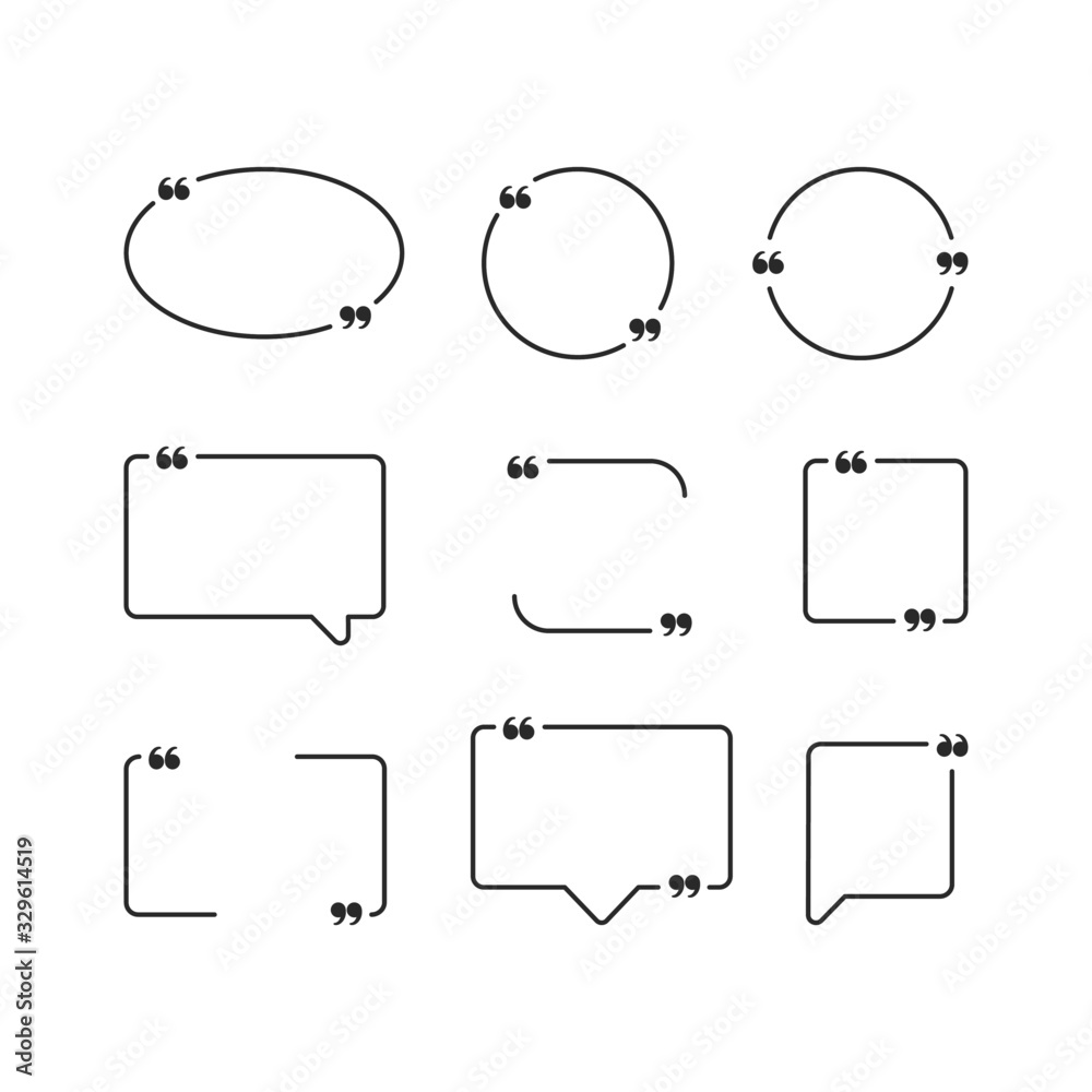 Quote box frame SET3 for the great design of speech quotation marks ...