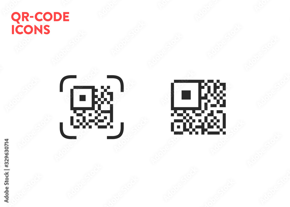 Simple QR code scan. Vector QR code icon Stock Vector | Adobe Stock