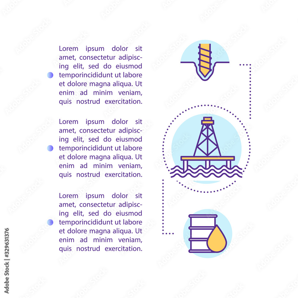 Offshore drilling concept icon with text. Oil rig construction. Marine ...