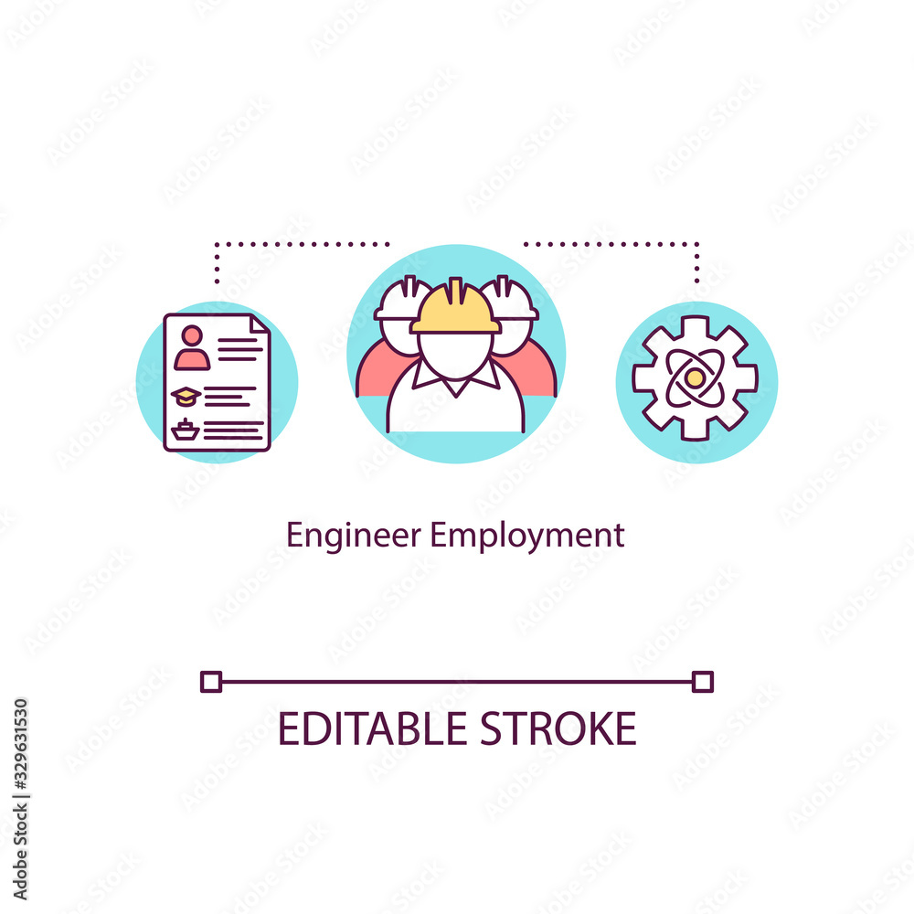 Engineer employment concept icon. Working on water vessel maintenance ...