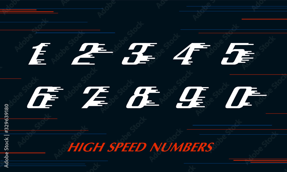 speed Sport numbers set logo design template. Vector sport style ...