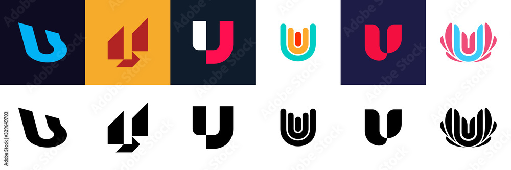 Set of letter U logo. Icon design. Template elements - Collection of ...