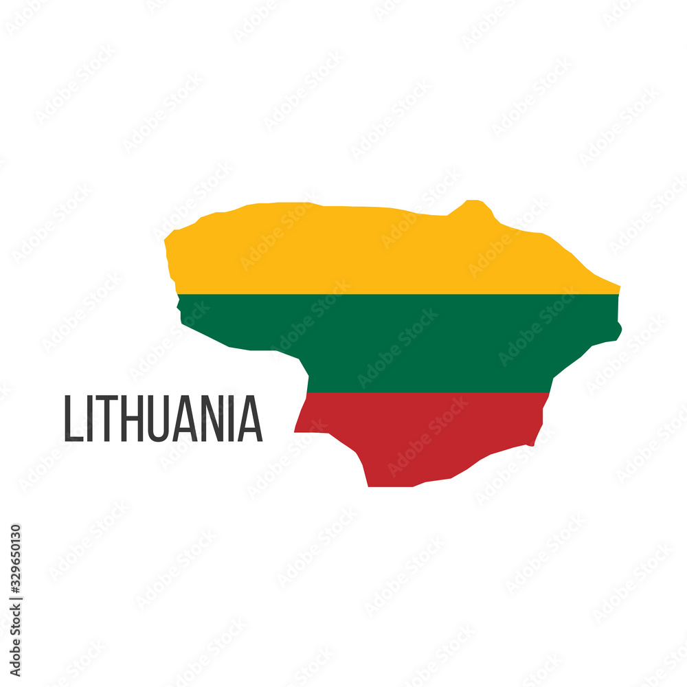 Lithuania flag map. The flag of the country in the form of borders ...