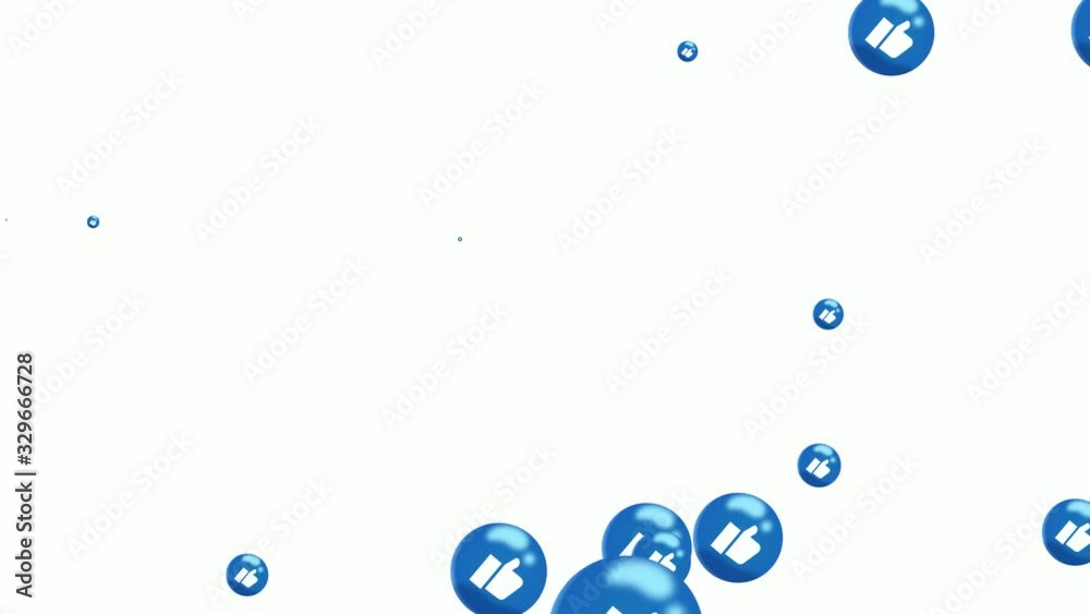 thumb up emoticons spread motion. social media animation isolated on ...