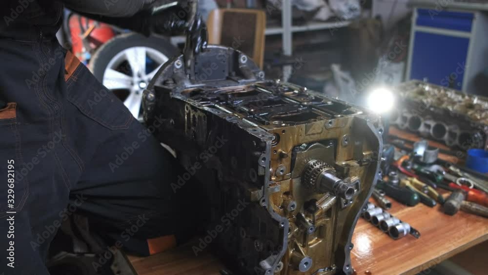 the inside of the car engine.disassemble the engine and mechanisms ...