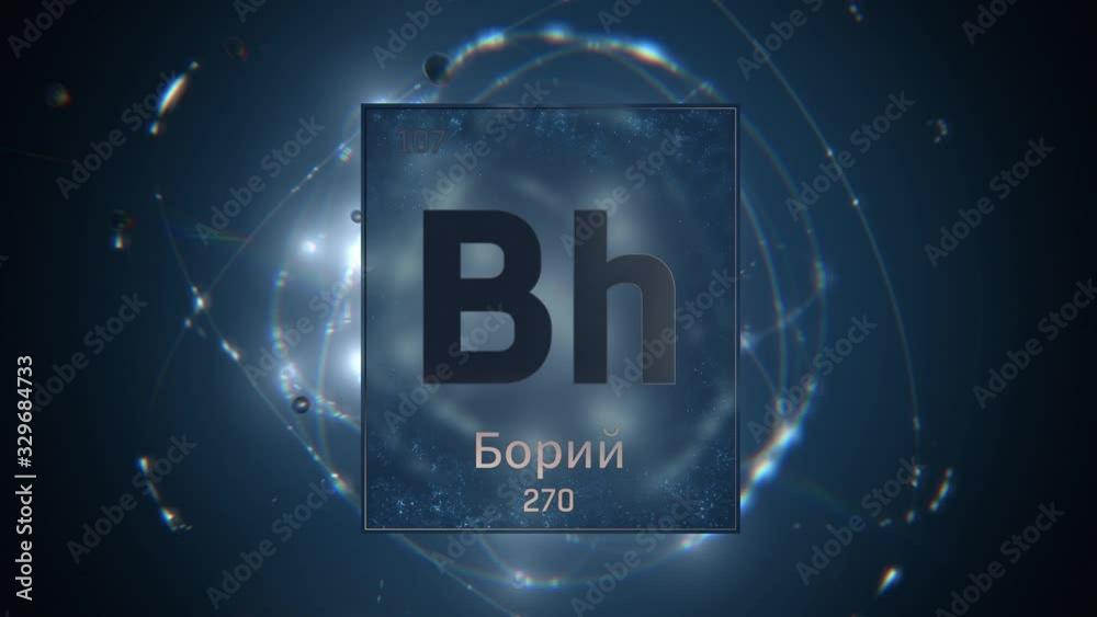 Vidéo Stock Bohrium as Element 107 of the Periodic Table. Seamlessly ...