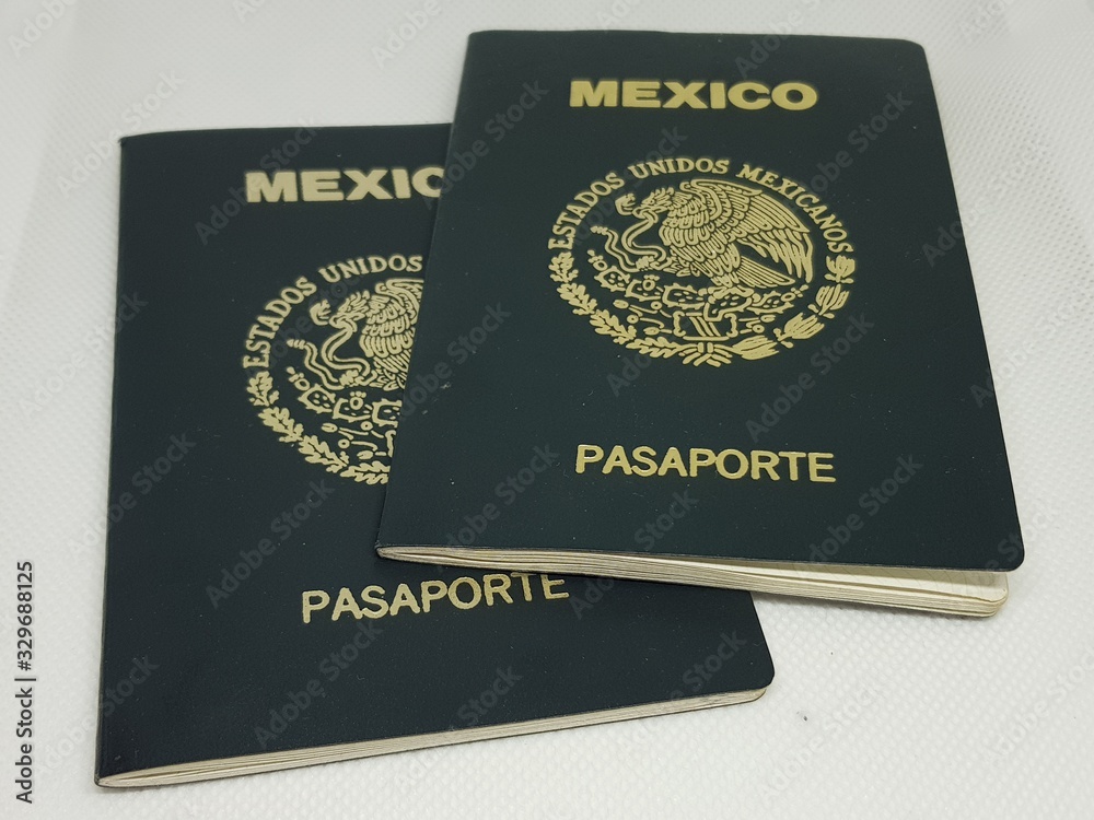 Two Mexican passports in a white background Stock Photo | Adobe Stock