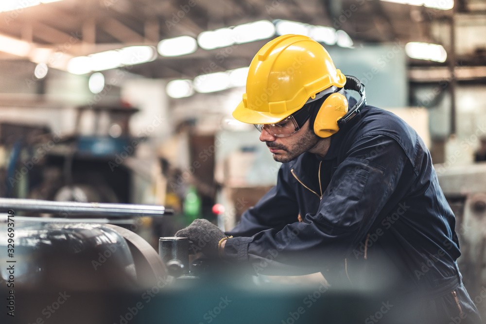 Industrial Engineers in Hard Hats.Work at the Heavy Industry ...