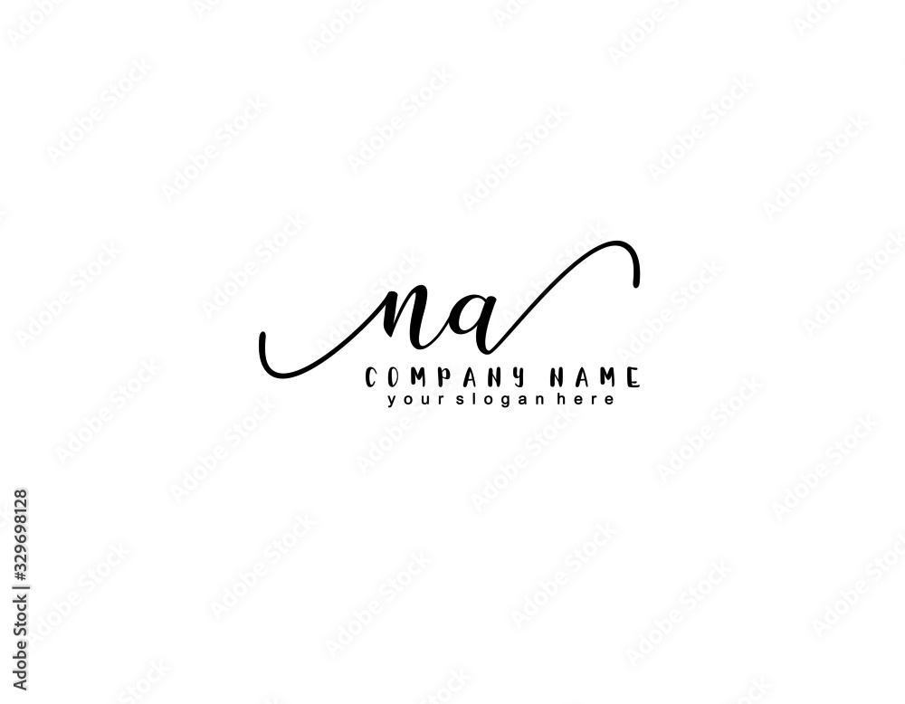 Letter NA handwrititing logo with a beautiful template Stock Vector ...