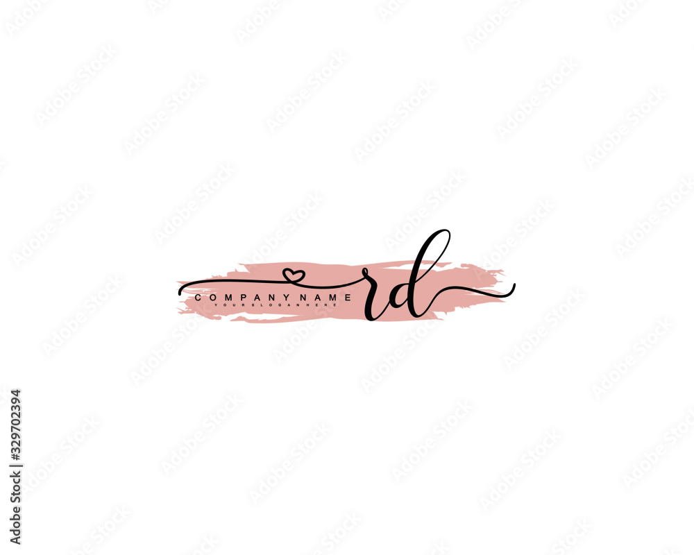 Letter RD handwrititing logo with a beautiful template Stock Vector ...