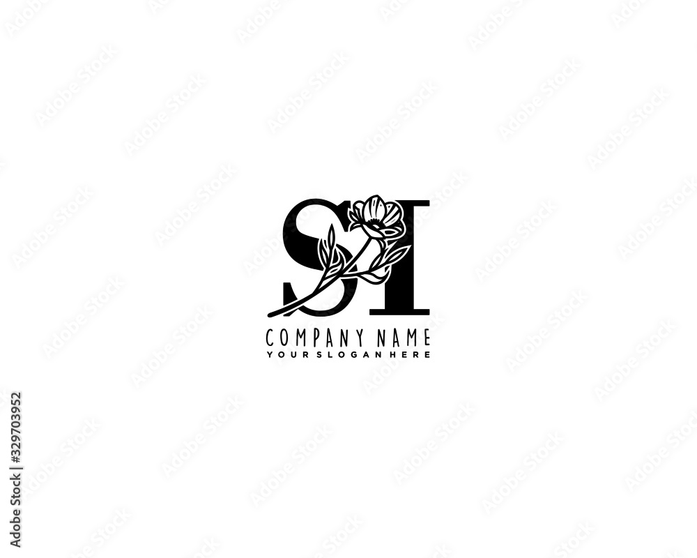 Letter SI handwrititing logo with a beautiful template Stock Vector ...