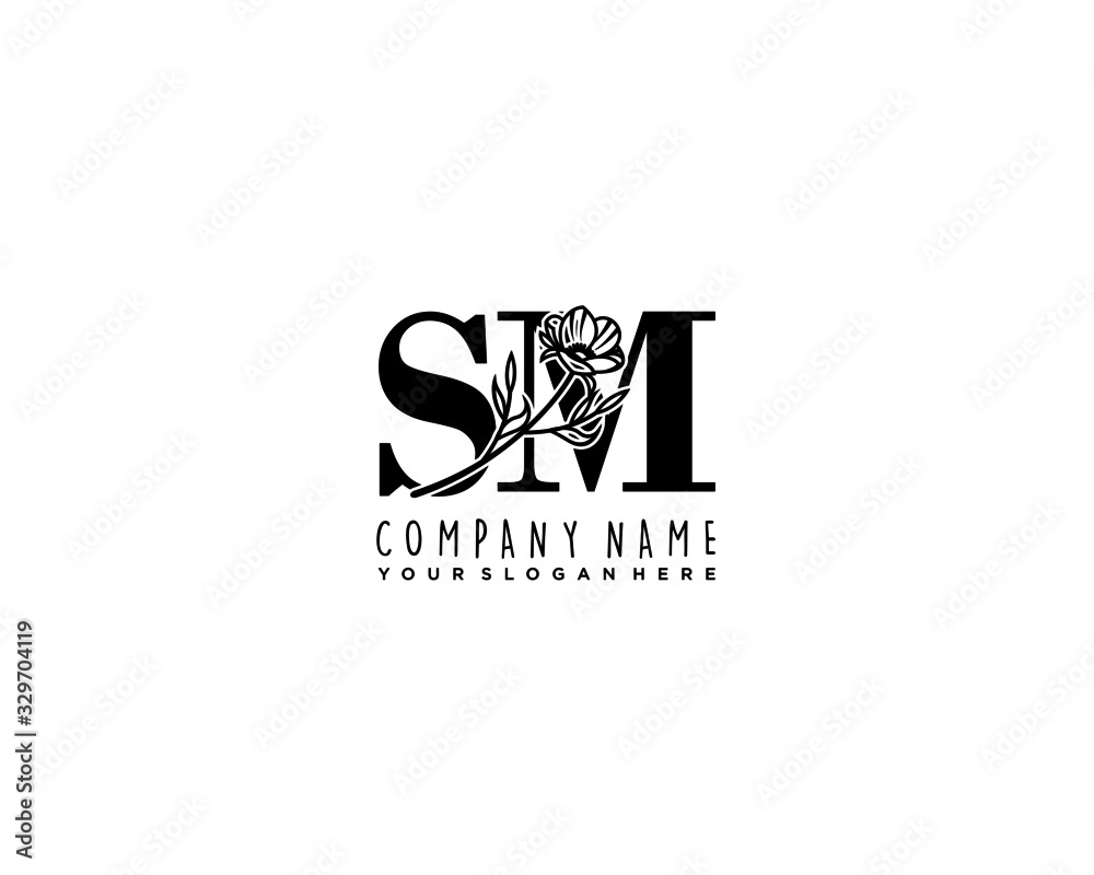 Letter SM handwrititing logo with a beautiful template Stock Vector ...