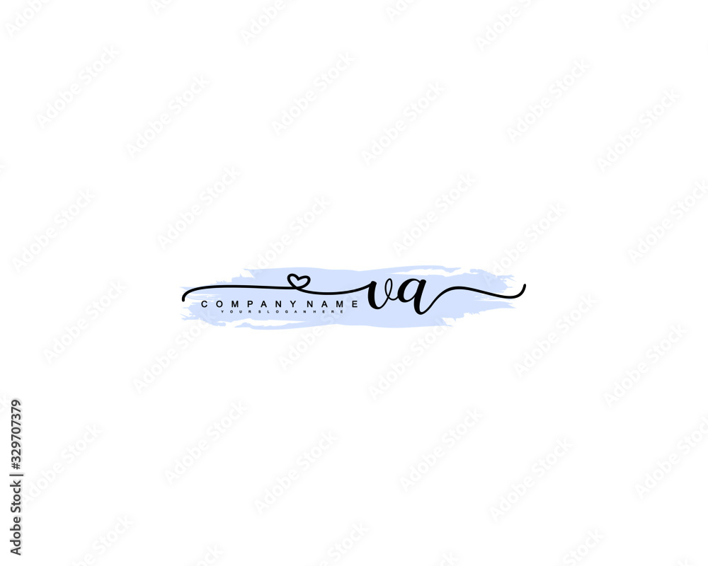 Letter VA handwrititing logo with a beautiful template Stock Vector ...