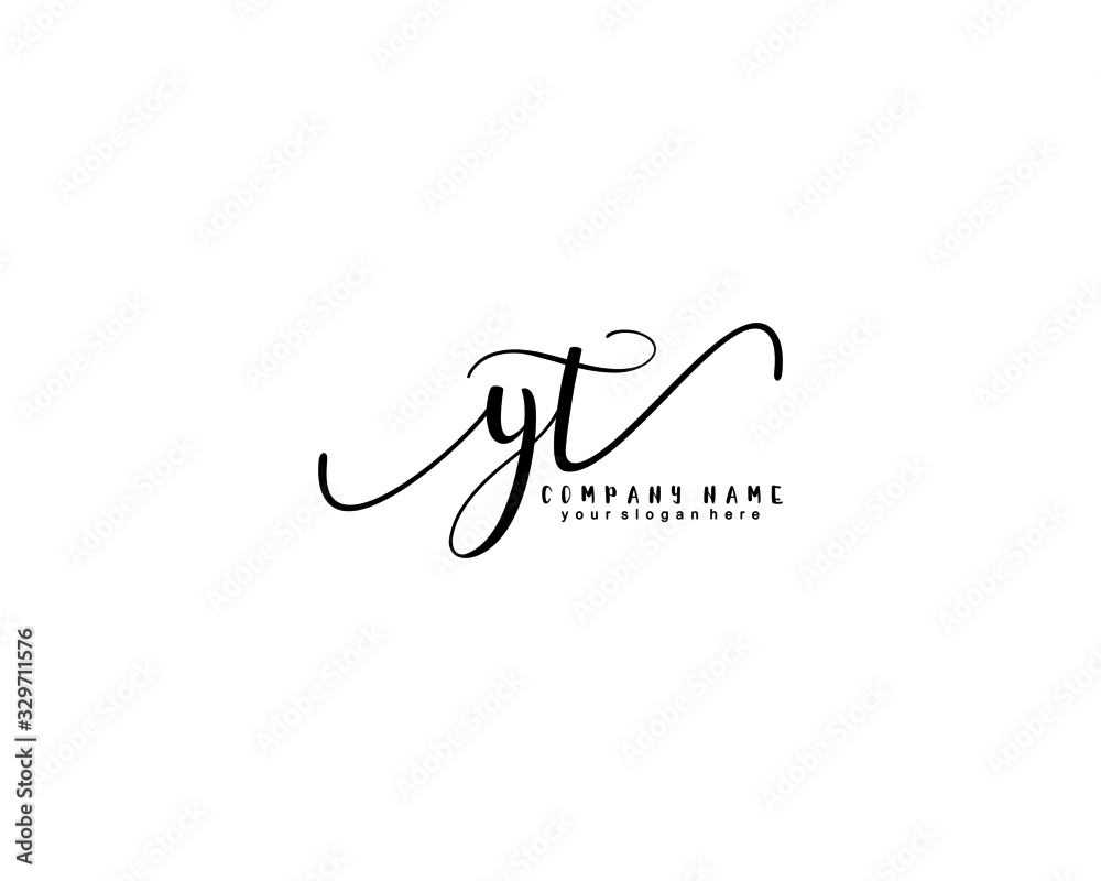 Letter YT handwrititing logo with a beautiful template Stock Vector ...