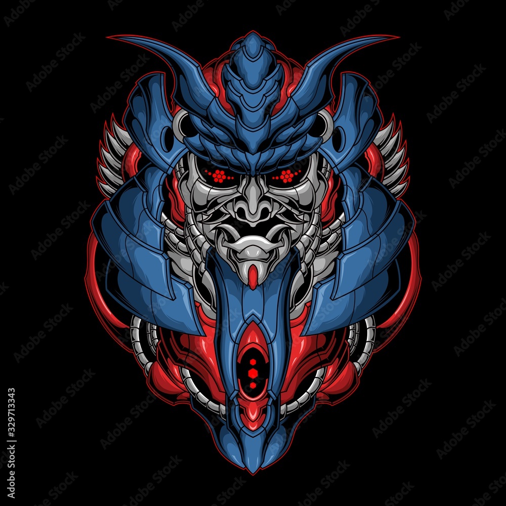 killer samurai armor Stock Vector | Adobe Stock