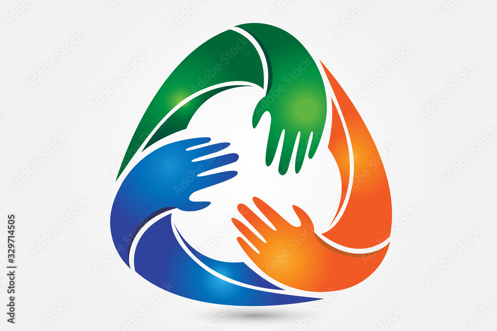 Hands voluntary unity friendship symbol logo vector web image Stock ...