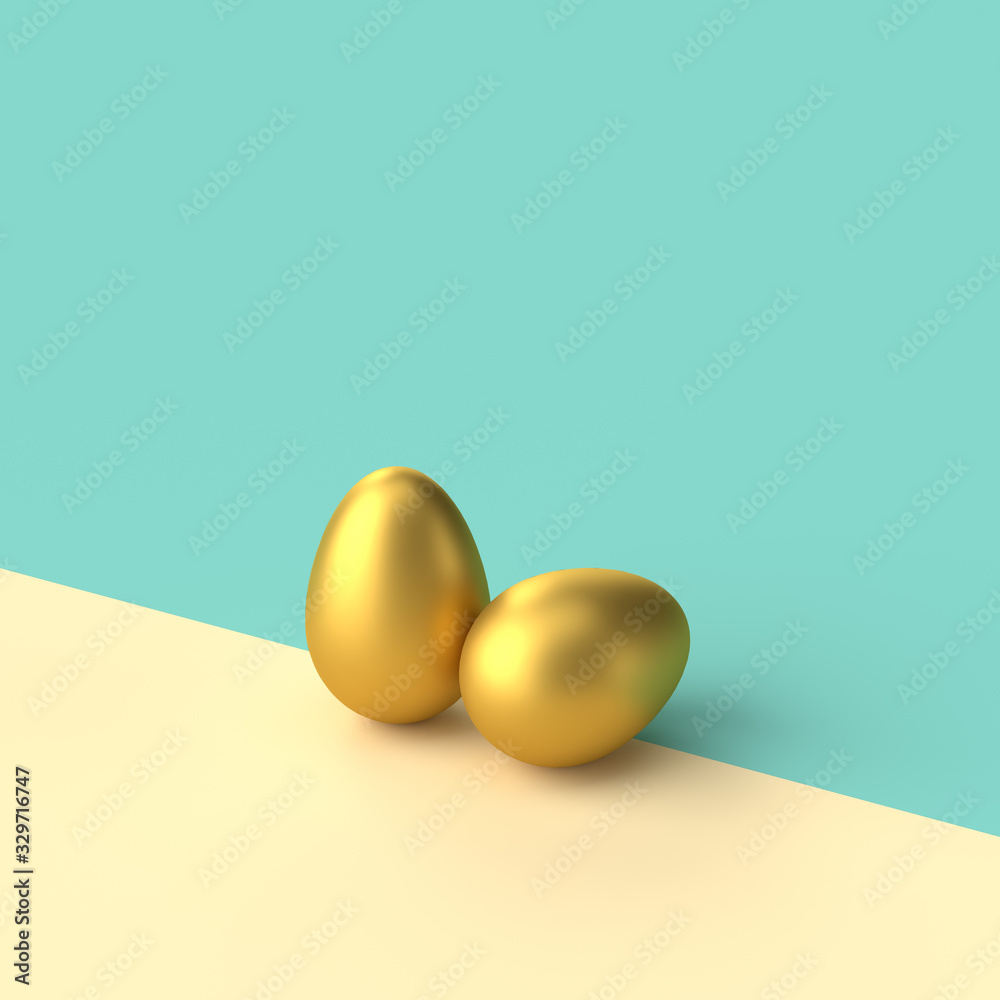 Golden egg typography with blank space for graphic design with clipping ...