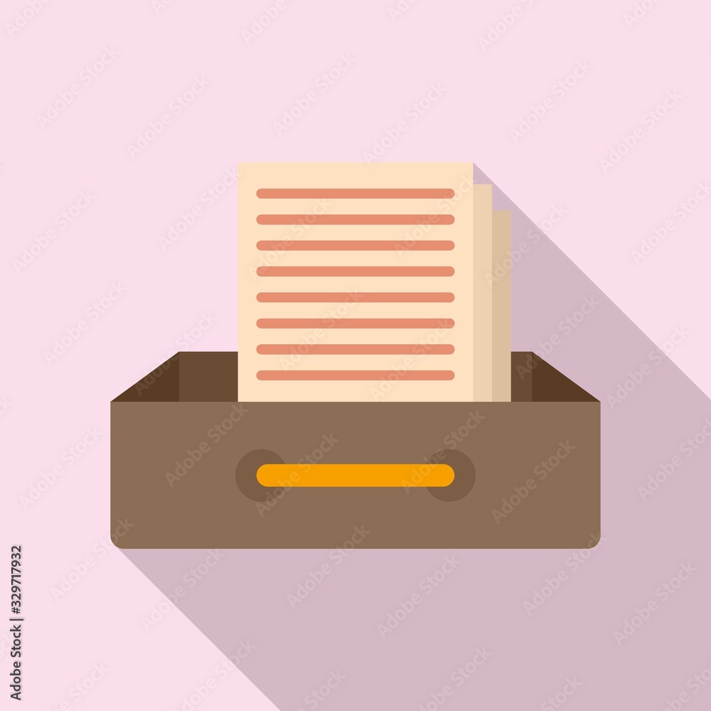 Request archive folder icon. Flat illustration of request archive ...