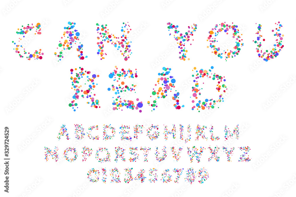 Vektorová grafika „Vector illustration. Font with circles of different ... Vektorová grafika „Vector illustration. Font with circles of different ...