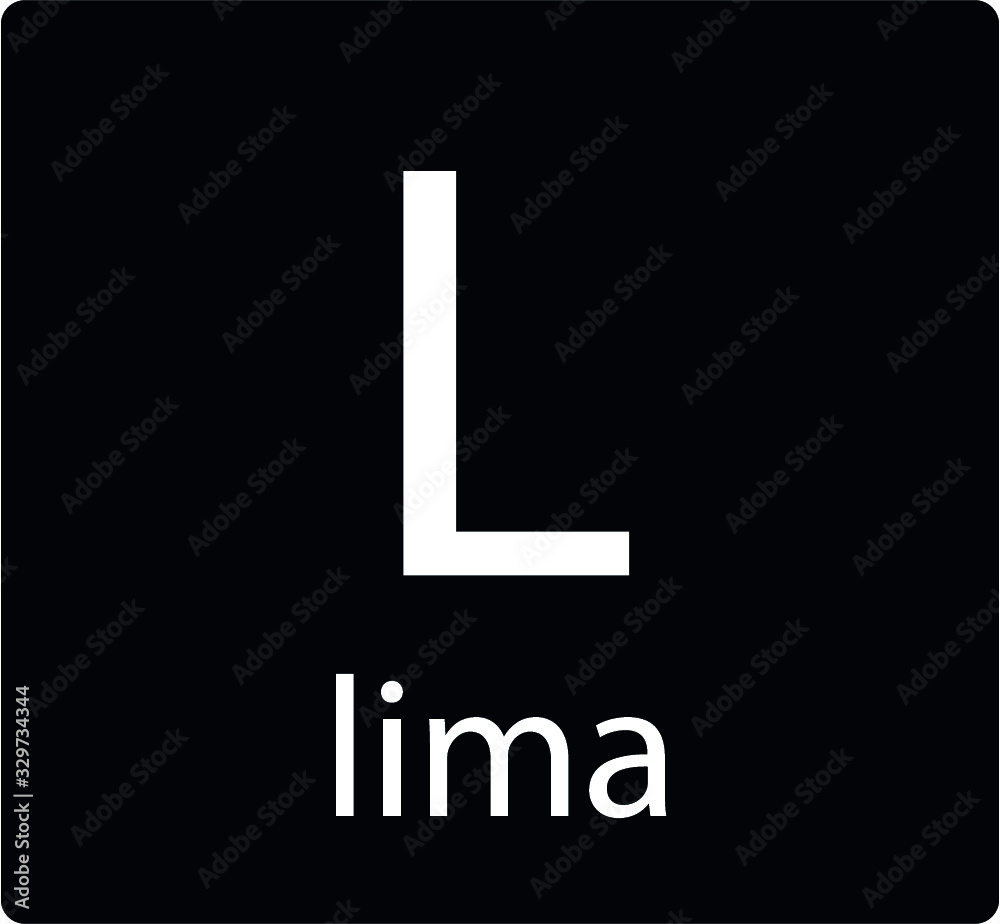 NATO Army Phonetic Alphabet Letter Lima Stock Vector | Adobe Stock