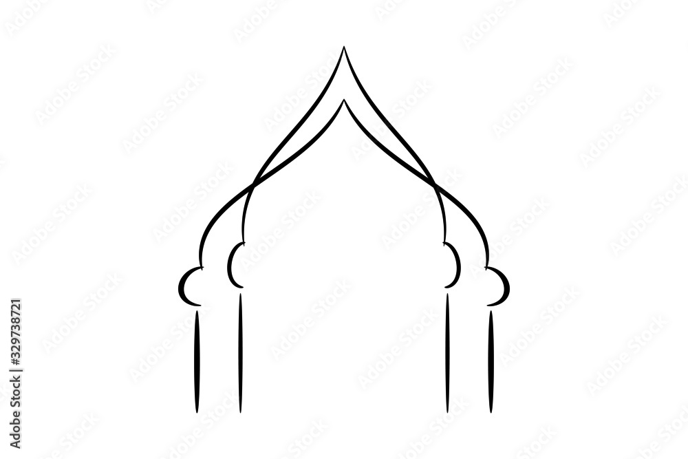 Simple masjid or mushola logo icon line art vector, suitable for logo ...